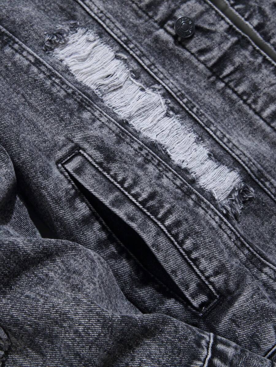 Manfinity EMRG Men's Ripped Denim Jacket | SHEIN UK