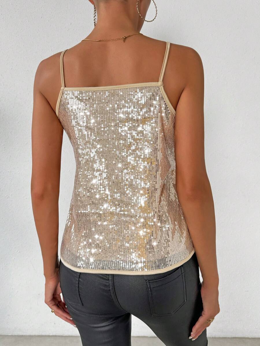 SHEIN BAE Women's Sparkly Sequin Camisole Top | SHEIN UK