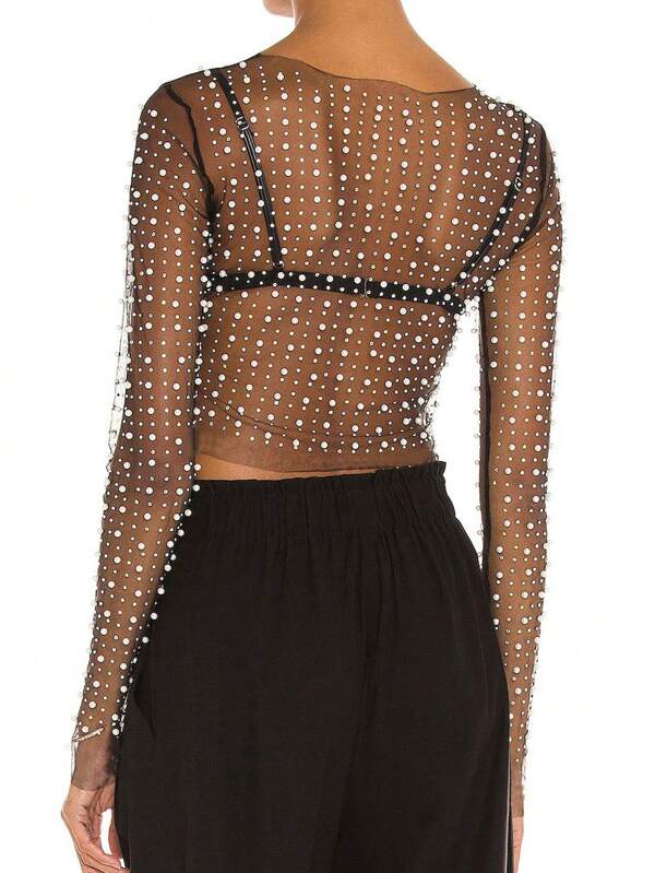 Apperloth A Cover Up Top mit Festival Perle Strass Detail ...