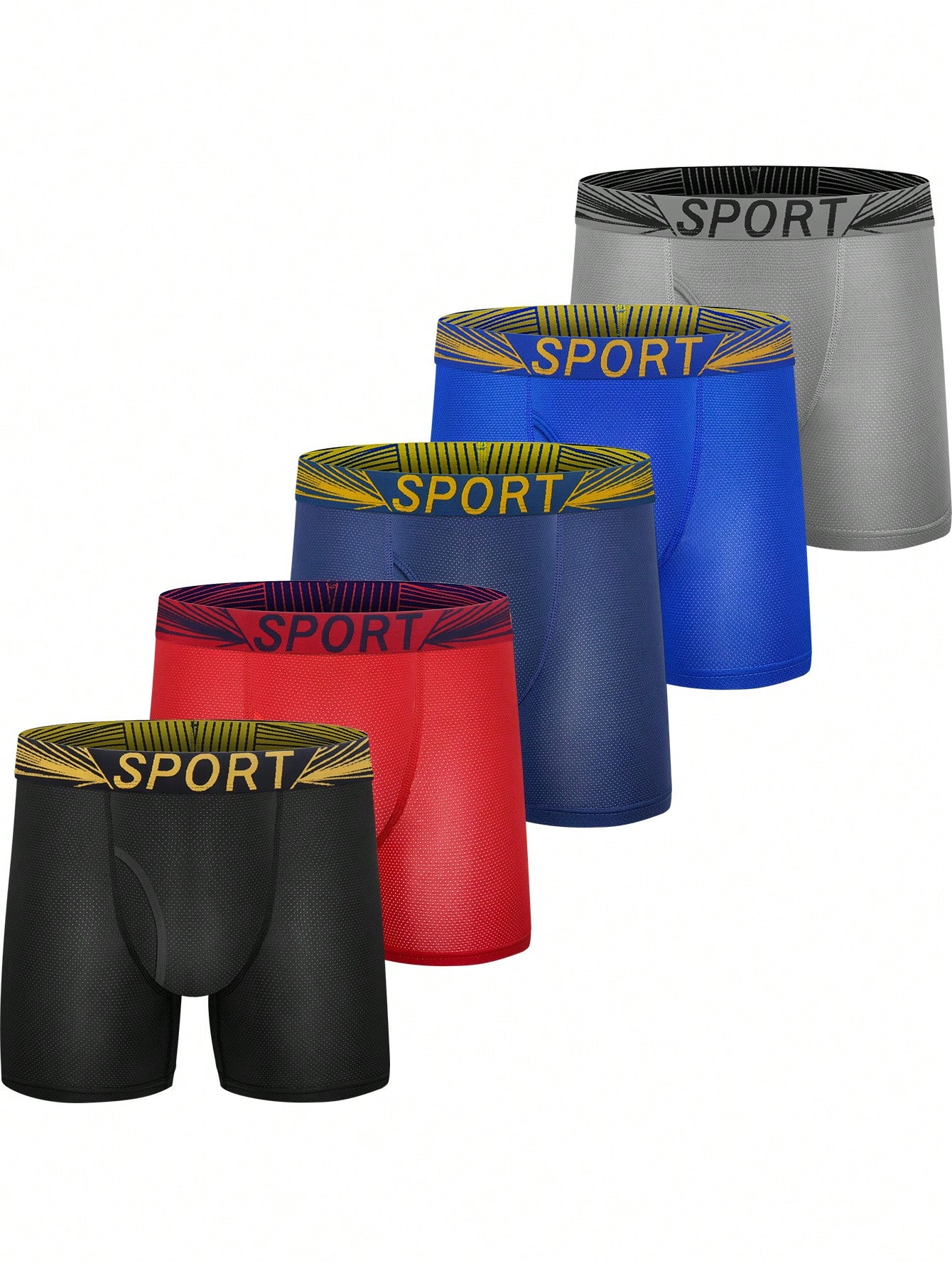 Boxer Brief De 5 Piezas Para Niños Adolescentes Con Cinta De Letras Y ...