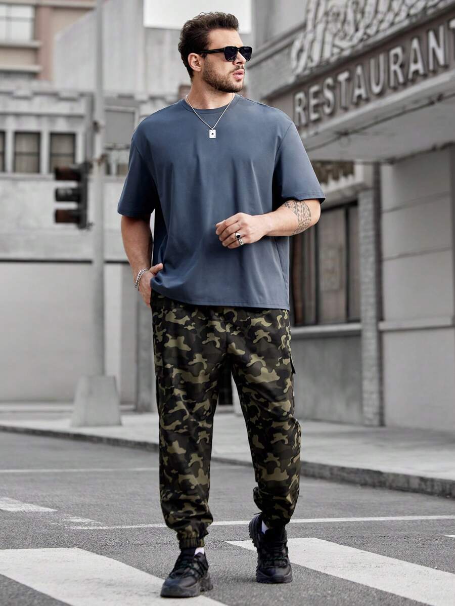 Manfinity LEGND MANNEN PLUS Camouflage print Klepzak Cargo broeken ...