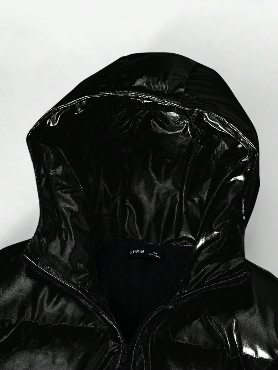 Manfinity Hypemode Men Slant Pocket Hooded Puffer Coat | SHEIN EUQS