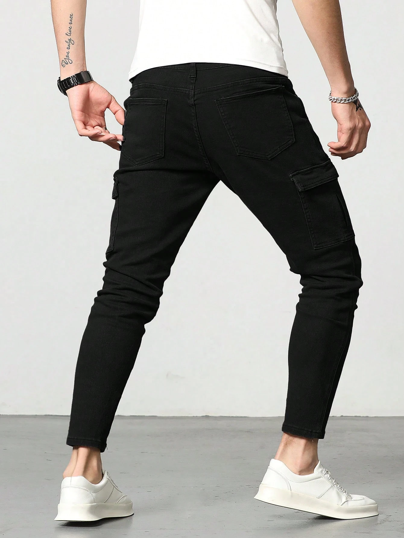 Manfinity LEGND Men's Side Pocket Slim Fit Stretchy Jeans Pants | SHEIN USA