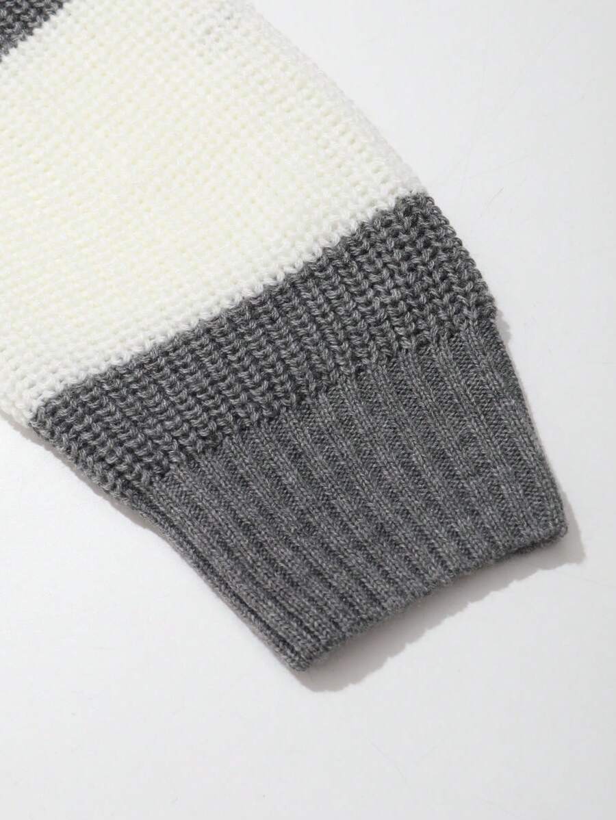 Manfinity Hypemode Men's Contrast Color Turn-down Collar Sweater | SHEIN UK