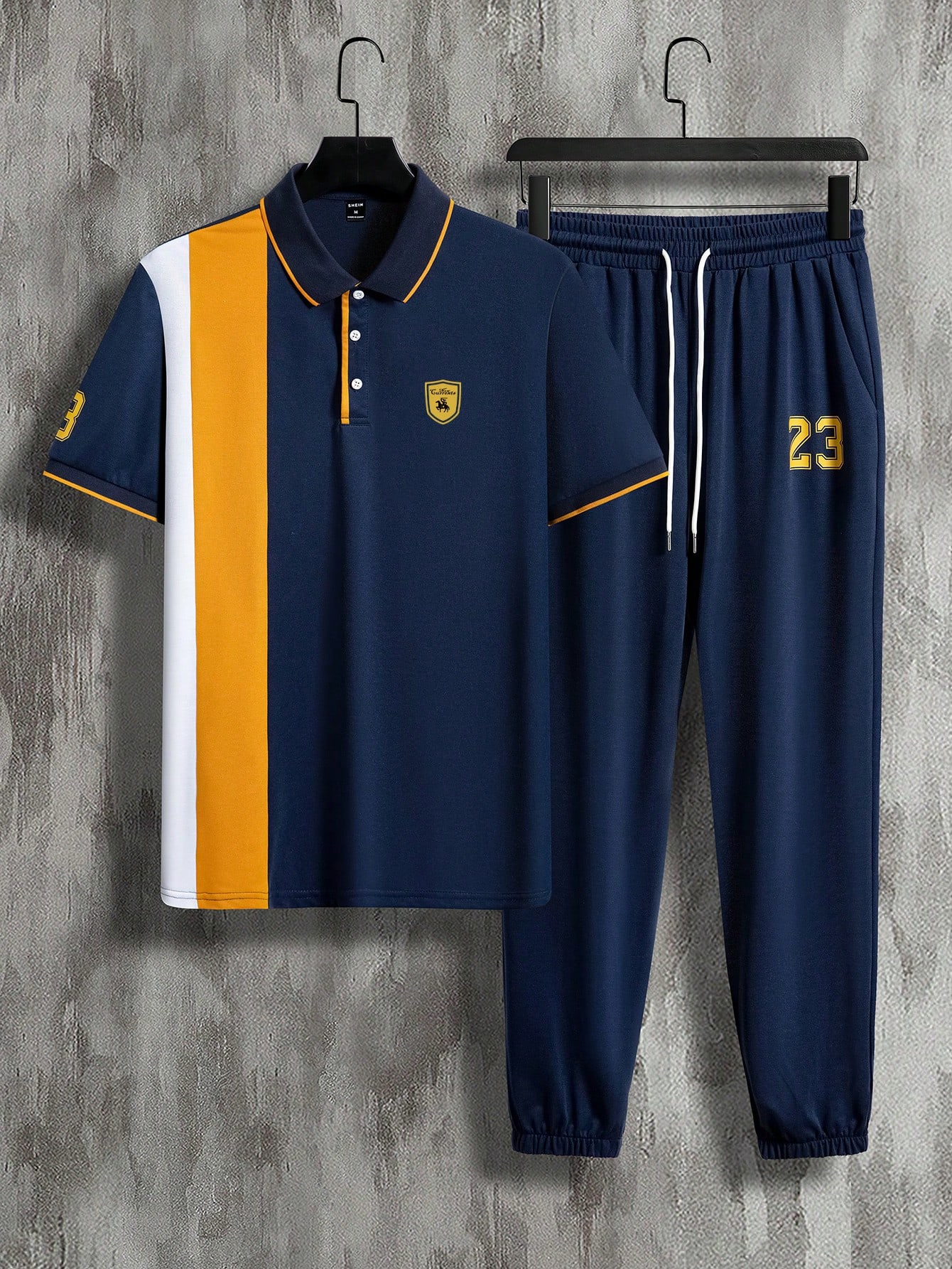 Manfinity Homme Men's Contrast Color Number Pattern Polo Shirt And ...