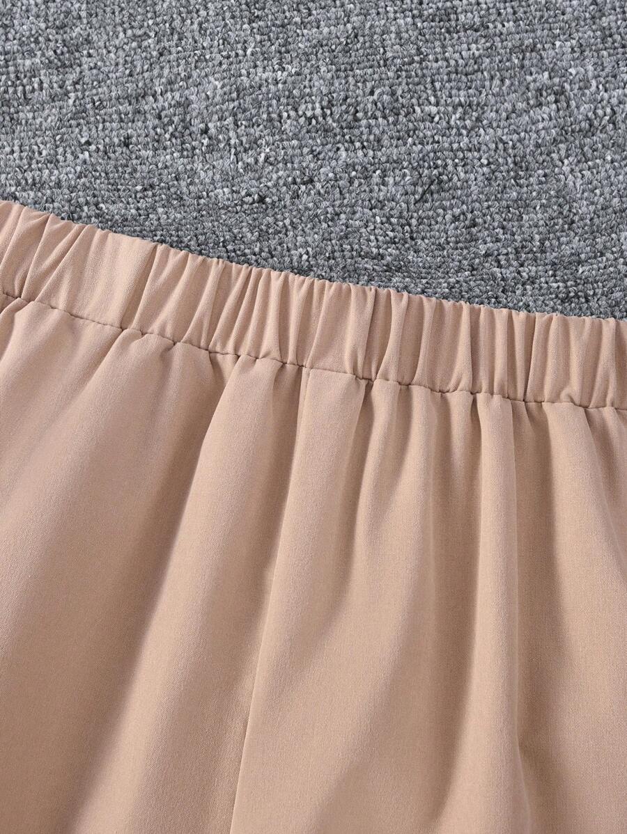 SHEIN Tween Girl Round Neck Short Sleeve Sheer Mesh Top, Cargo Pants ...