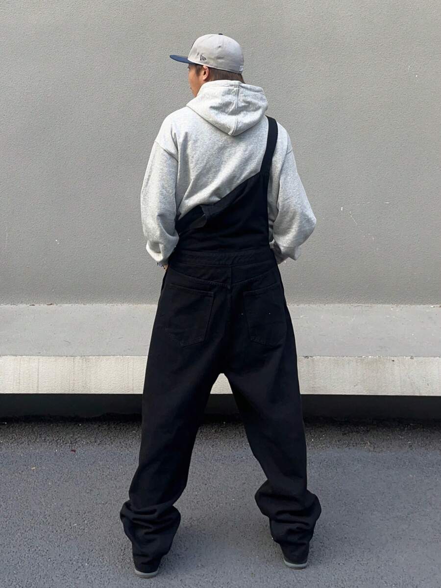 Manfinity Hypemode Men's Loose Fit Denim Overalls With Big Pockets In A ...