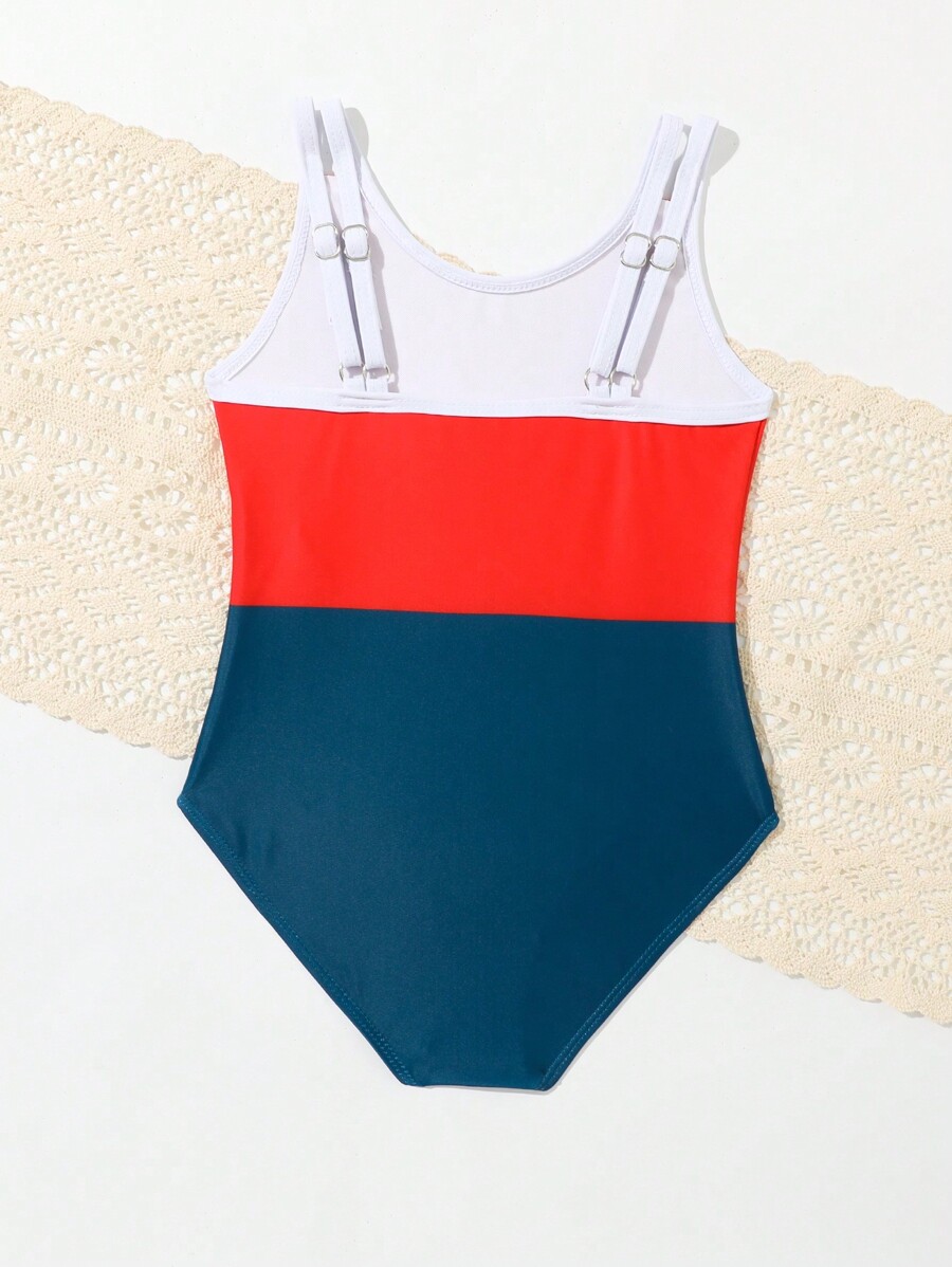 Girls' Color Block One-piece Swimsuit | SHEIN USA