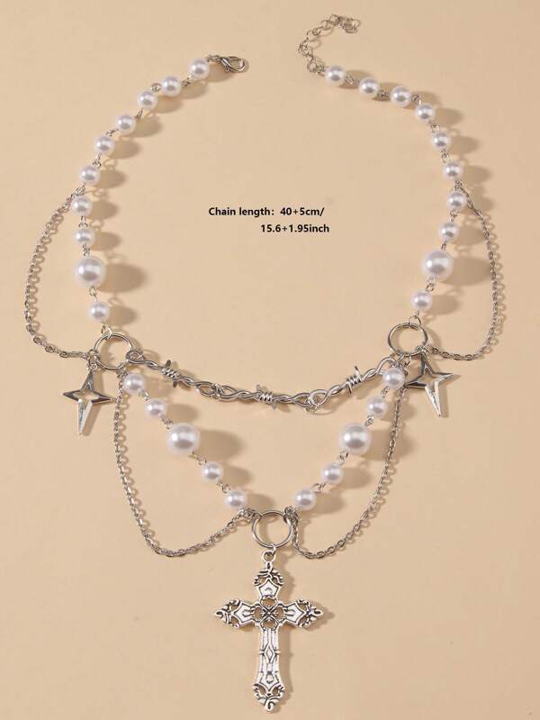 Goth Y2k Gothic Style Cross Pendant Necklace | SHEIN USA