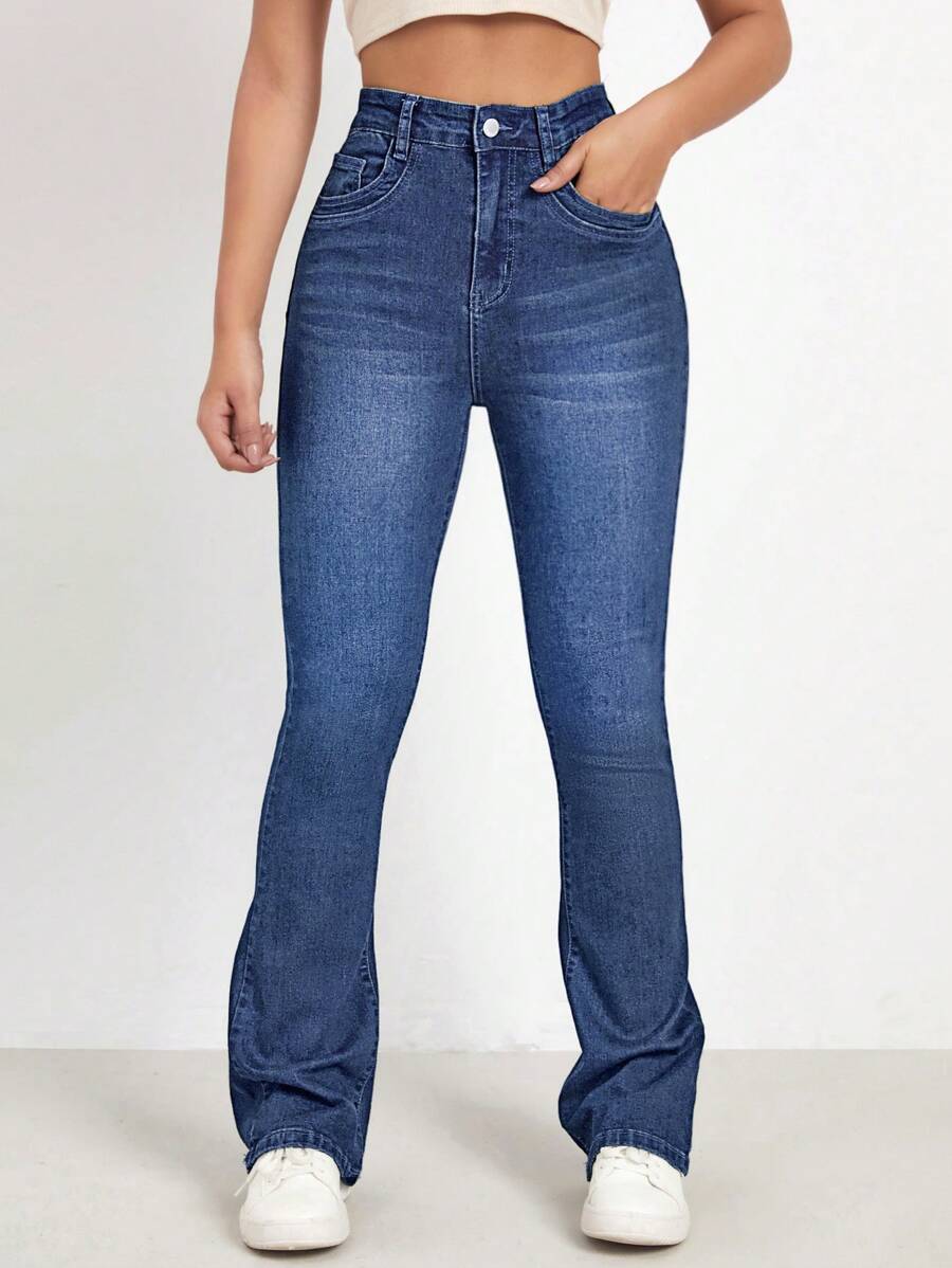 SHEIN EZwear Slim Fit Flared Jeans | SHEIN USA