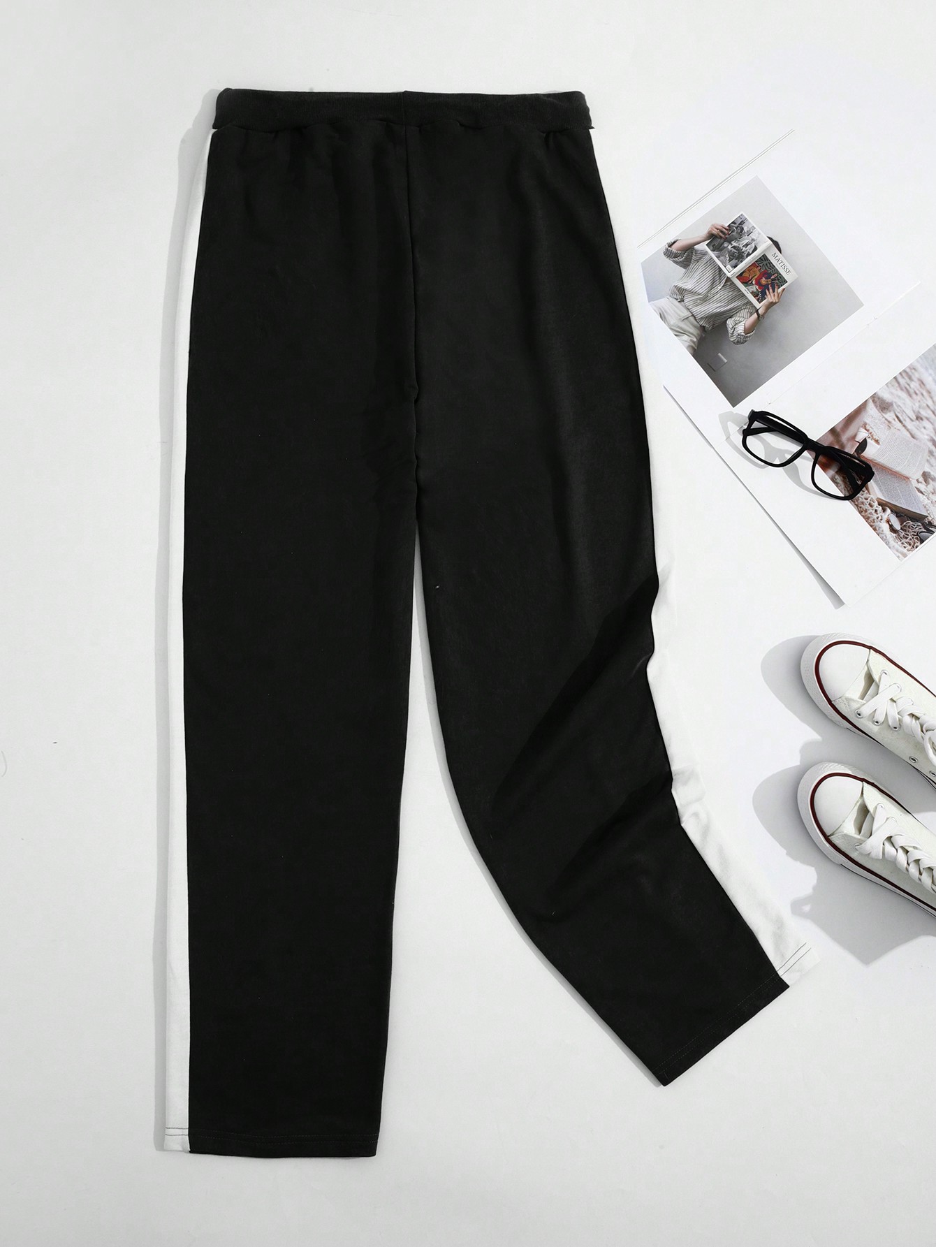 Manfinity Sporsity Men's Drawstring Waist Spliced Side Seam Joggers ...