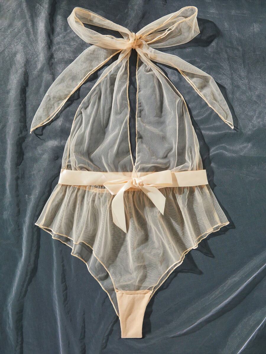 Pure Desire Sexy Sheer Backless Bodysuit | SHEIN USA