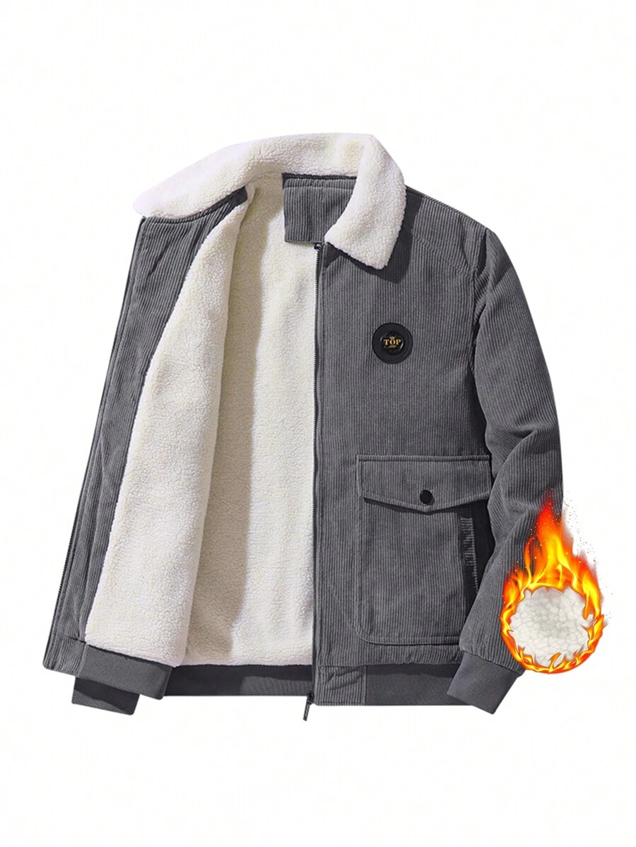 Manfinity Homme Loose Fit Men's Fluffy Lined Coat With Collar | SHEIN USA