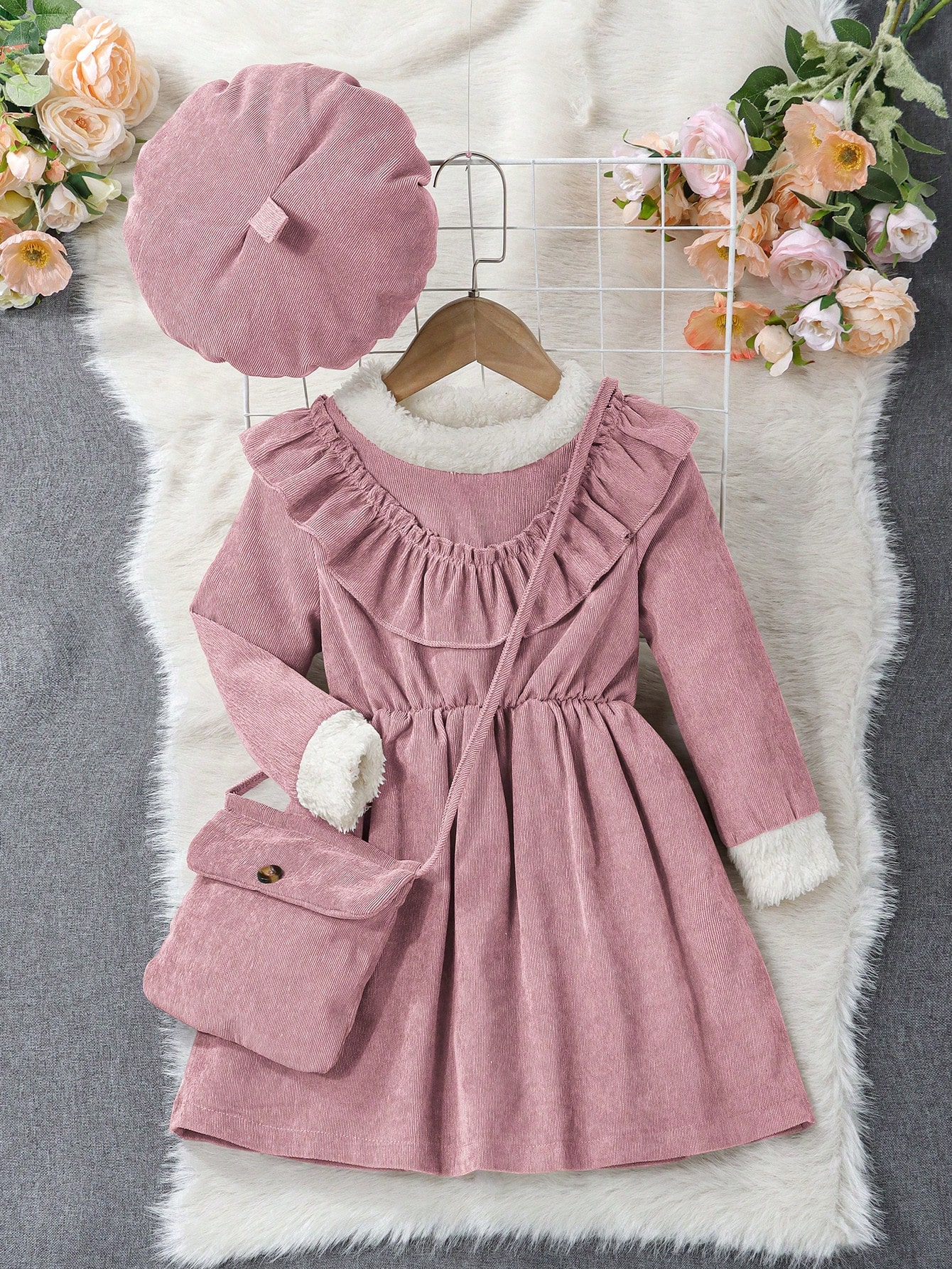 SHEIN Kids EVRYDAY Young Girl Dress Set Including A Dress, A Hat And A ...