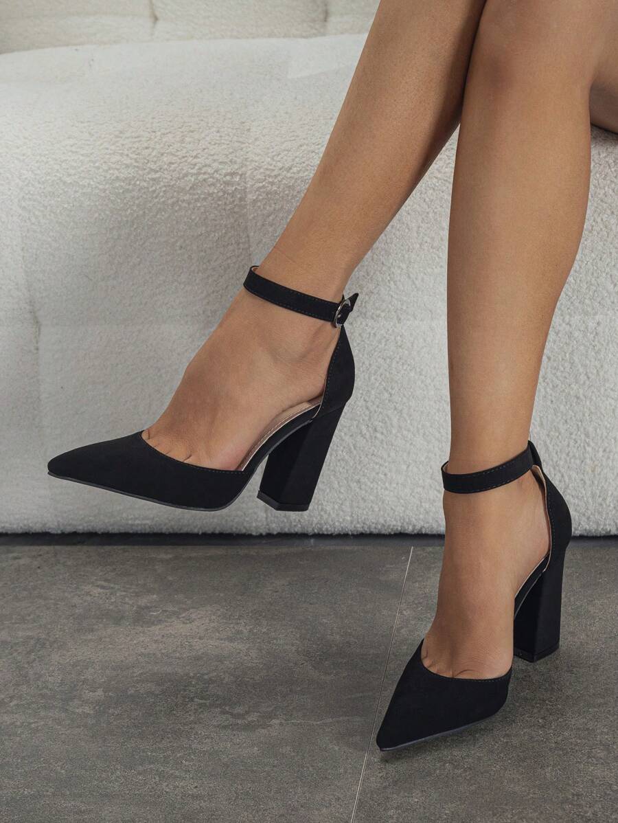 Women's Fall And Spring Party Pumps With Ankle Strap, Pointed Toe And ...
