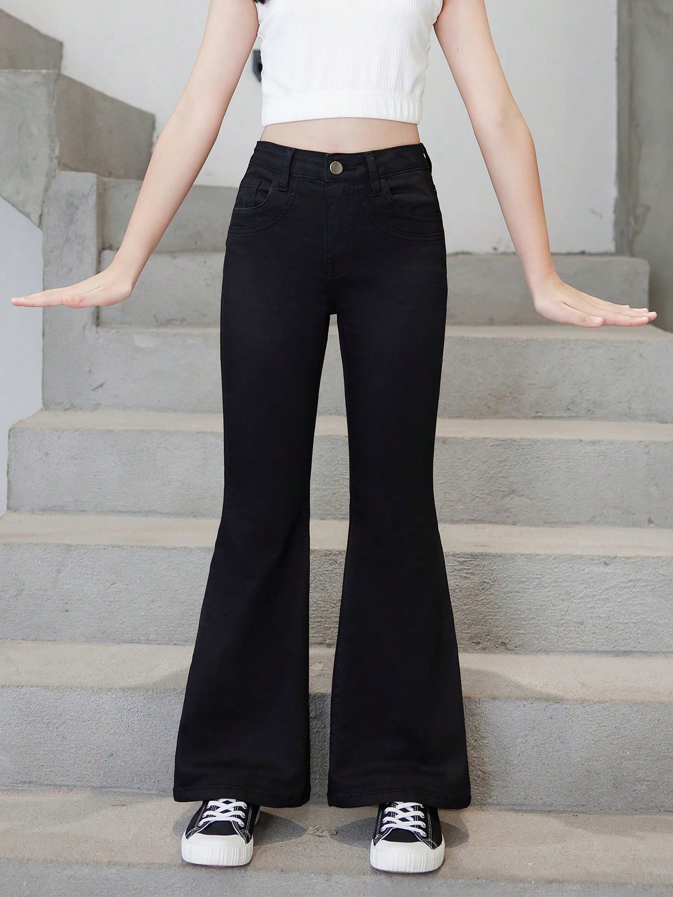 Tween Girl Stretchy Skinny Flare Jeans | SHEIN USA