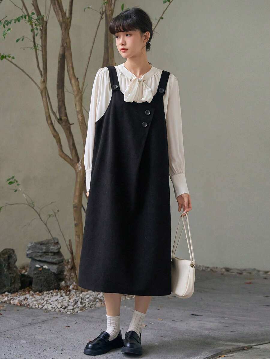FRIFUL 1pc Solid Color Suspenders Dress for Sale New Zealand| New ...