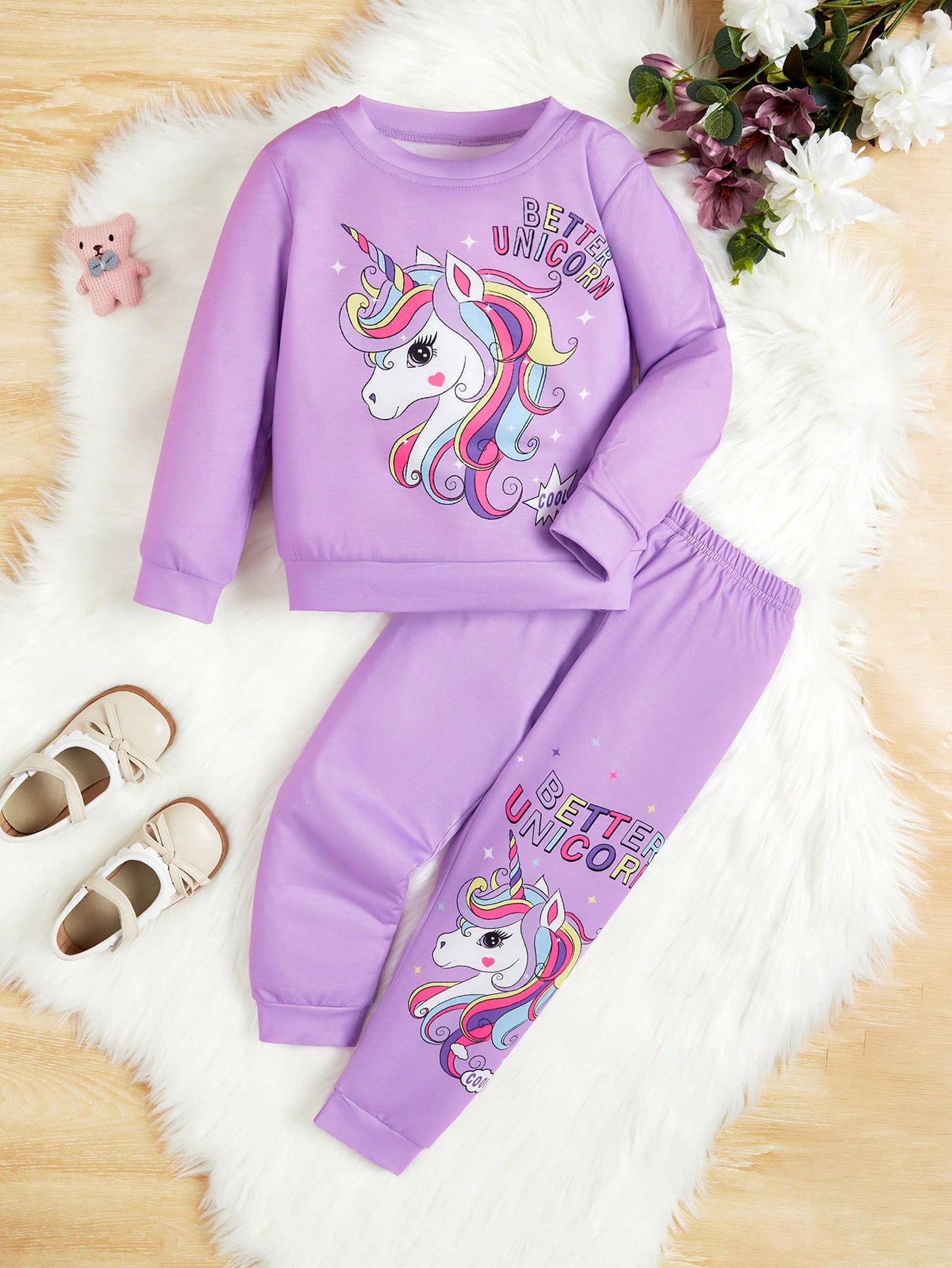 SHEIN Kids CHARMNG Conjunto De Dos Piezas Para Niñas Con Sudadera Y ...