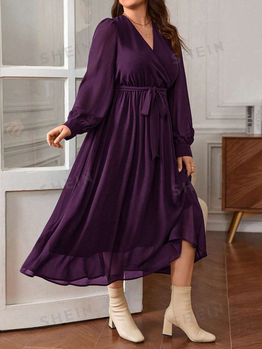 SHEIN Frenchy Plus Size Self Tie Elegant Dress for Sale Australia| New ...