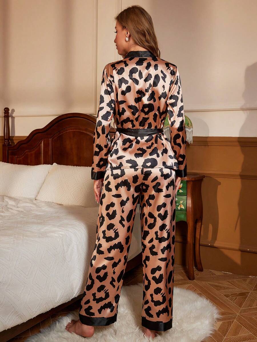 Women s Leopard Print Pajama Set SHEIN USA