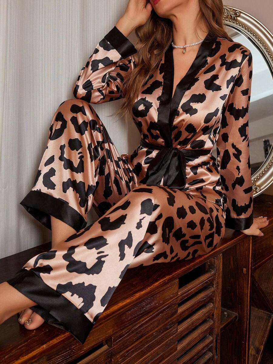Women's Leopard Print Pajama Set | SHEIN USA