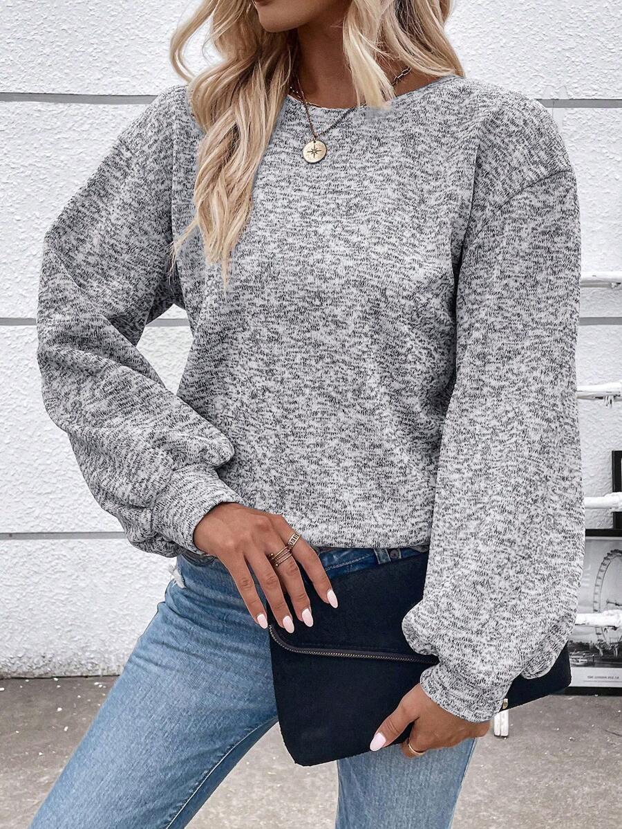Women's Marled Knit T-shirt | SHEIN USA