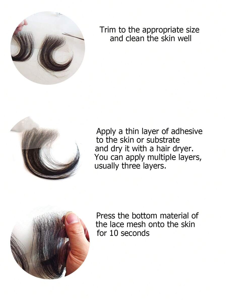 2Pcs Transparent Lace Baby Hair Stripes Human Hair Edge Reusable More ...