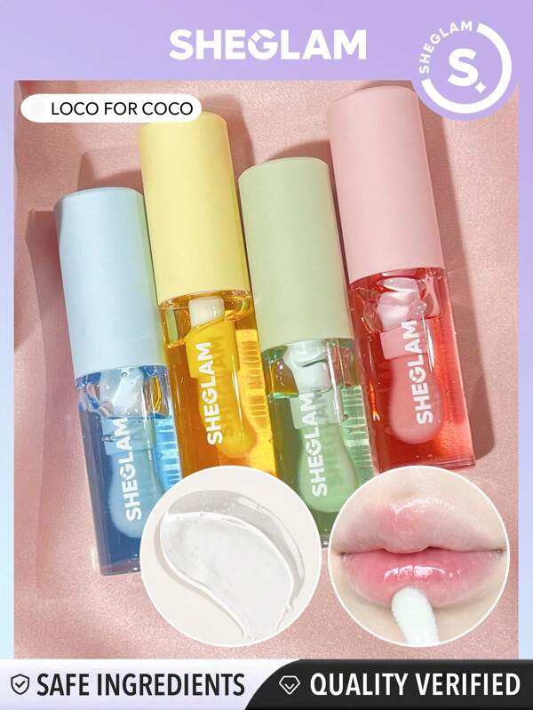 SHEGLAM Jelly Wow Hydrating Lip Oil Loco For Coco Moisturizing Clear