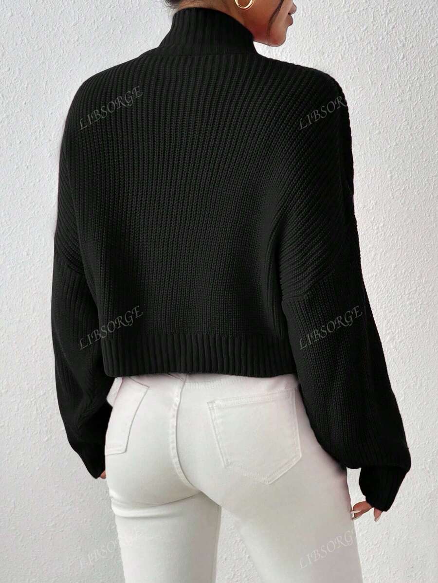 Women's Basic Cute Crop Sweaters Casual Lightweight Cozy Ribbed Knit ...