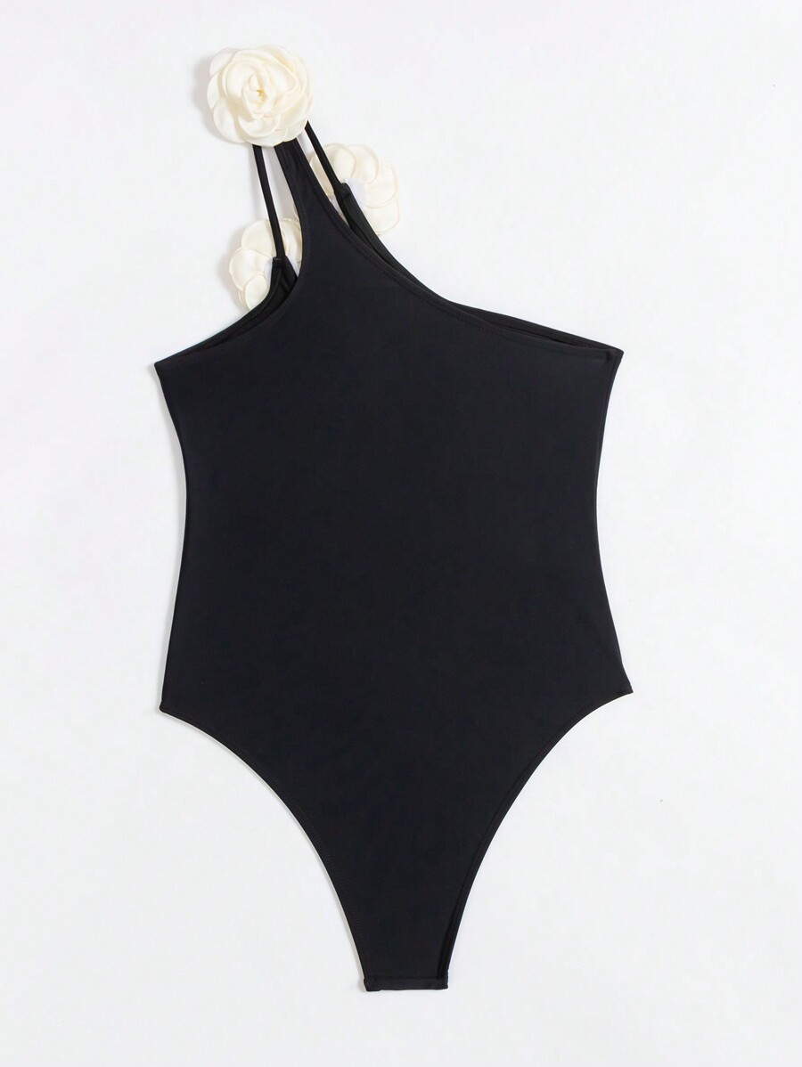 Shein Swim Chicsea Summer Beach Womens 3d Floral Hollow Out One