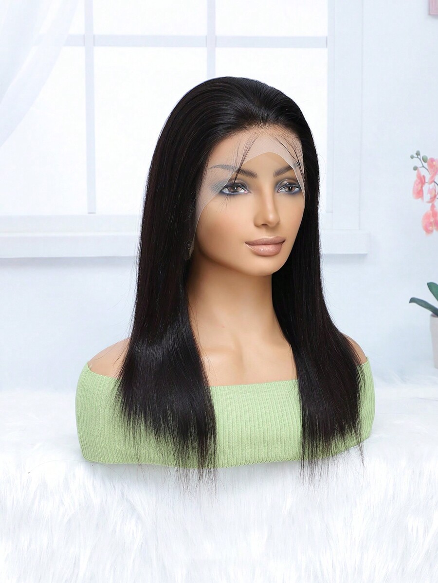 Transparent 360 Lace Wigs Straight 12-14inch Human Hair 180% Density ...