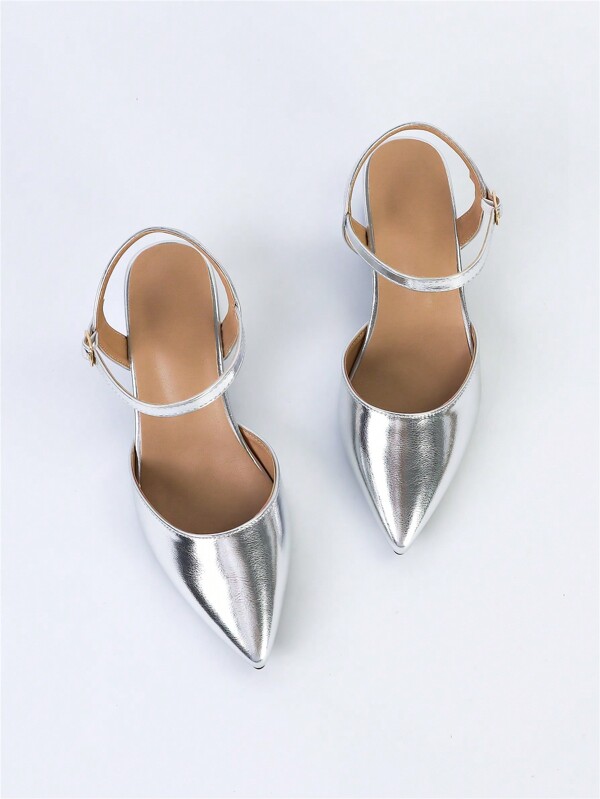 Nuovo Arrivo Sandali Con Tacco Alto A Punta Con Cinturino Alla Caviglia Largo Con Tacchi A ...