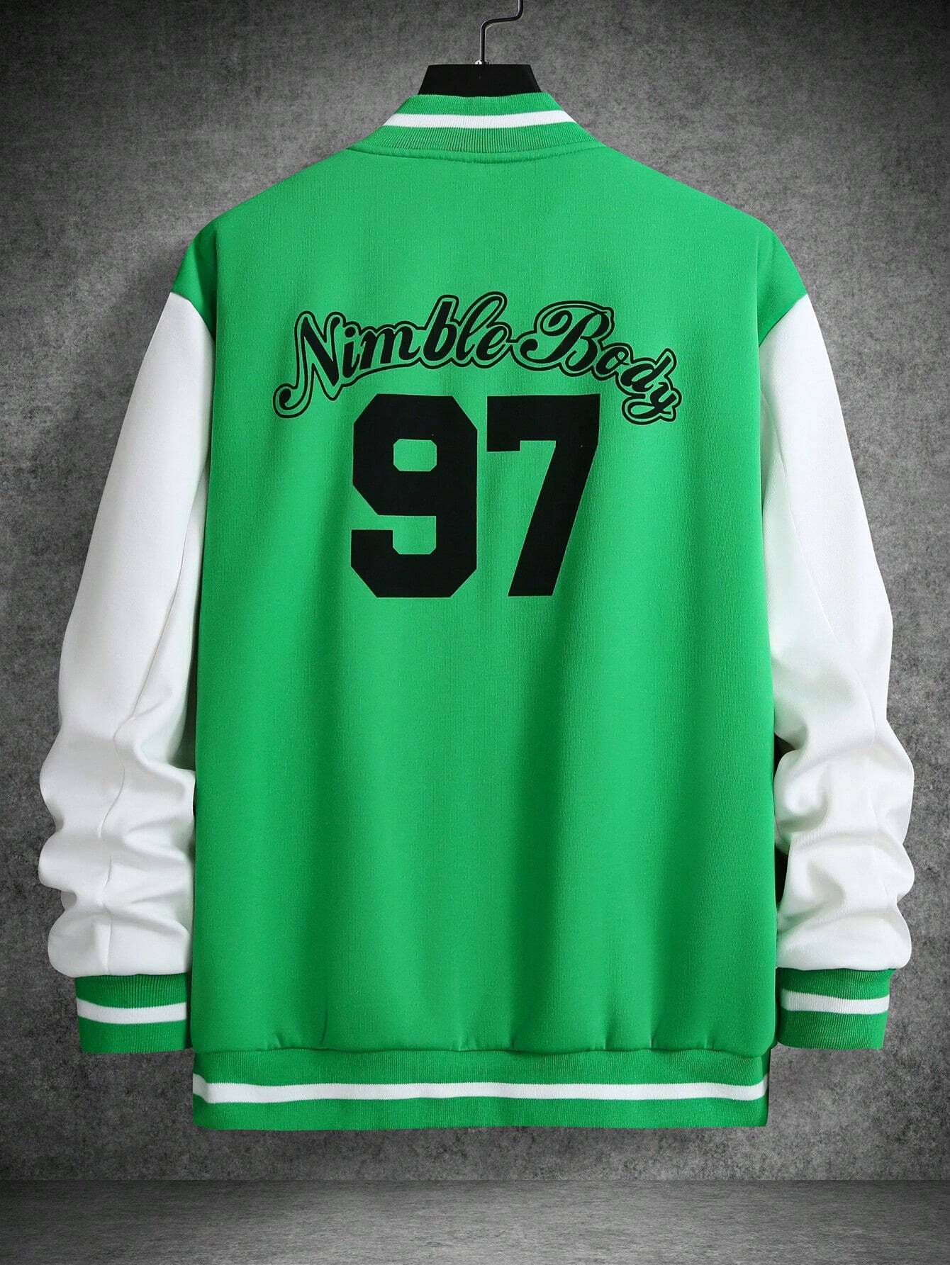 Manfinity Homme Men's Ultra-Loose Fit Baseball Jacket With Contrast ...