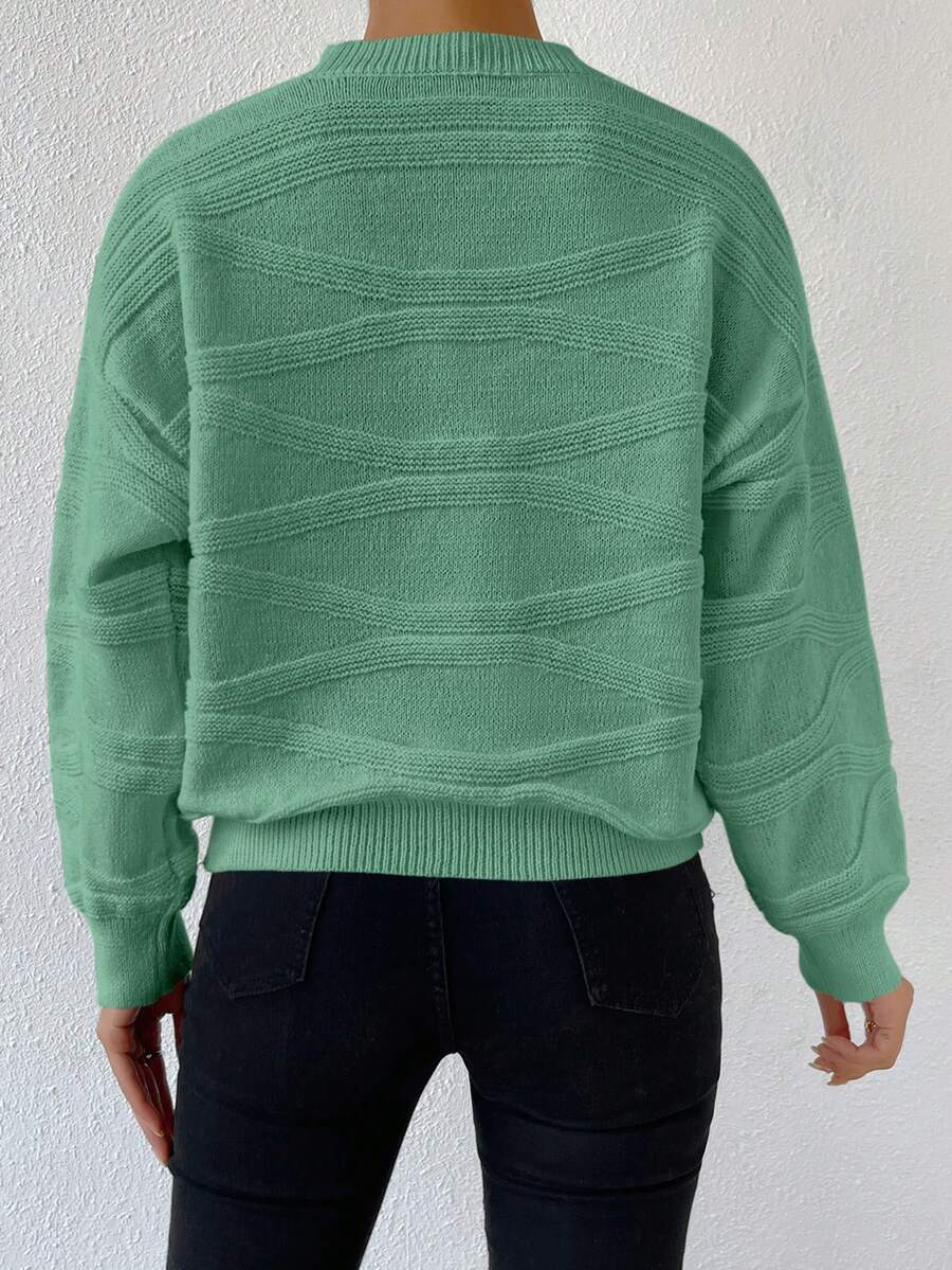 SHEIN LUNE Women's Light Green Oversized Sweater With Dropped Shoulder ...