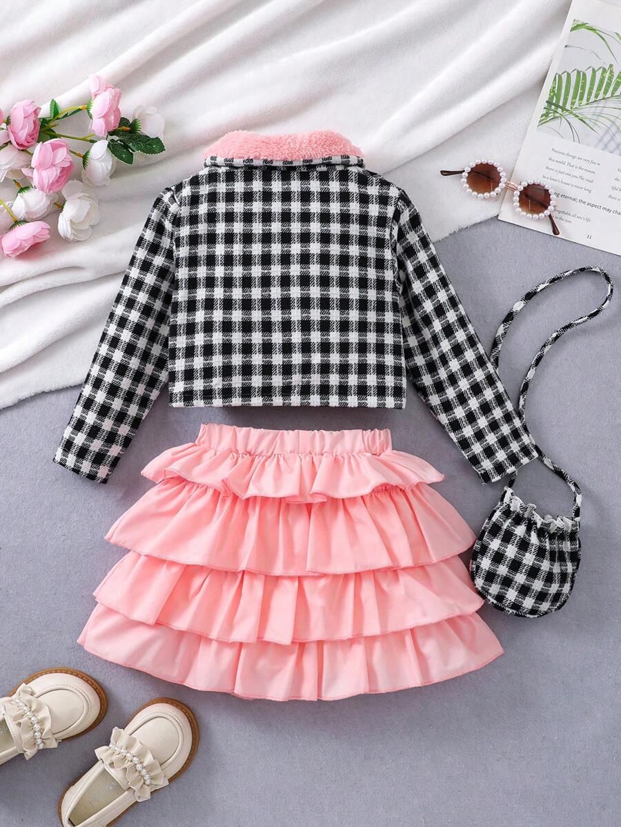 SHEIN Kids FANZEY Little Girl's Soft And Feminine Plush Patchwork ...