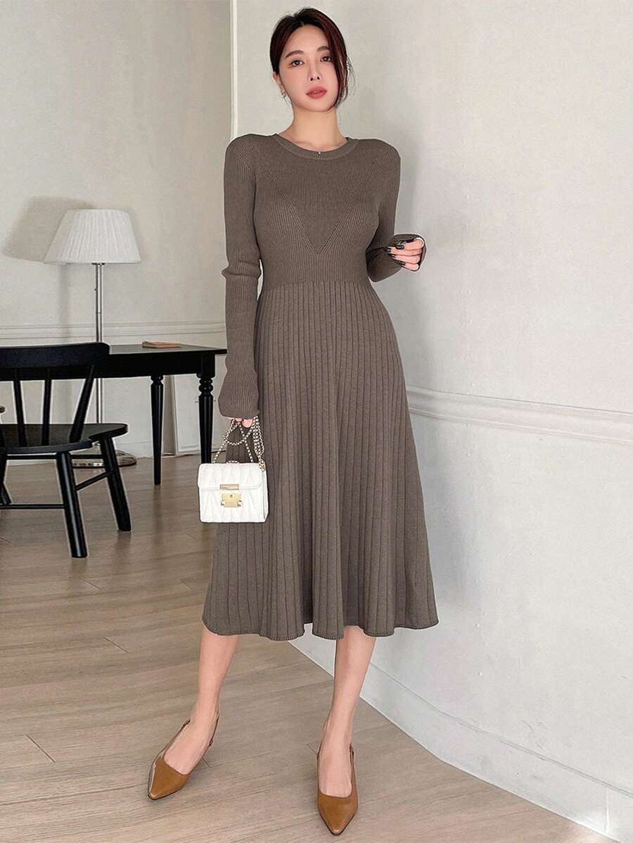 DAZY Vestito a maglia aderente a linea A da donna, abbigliamento ...