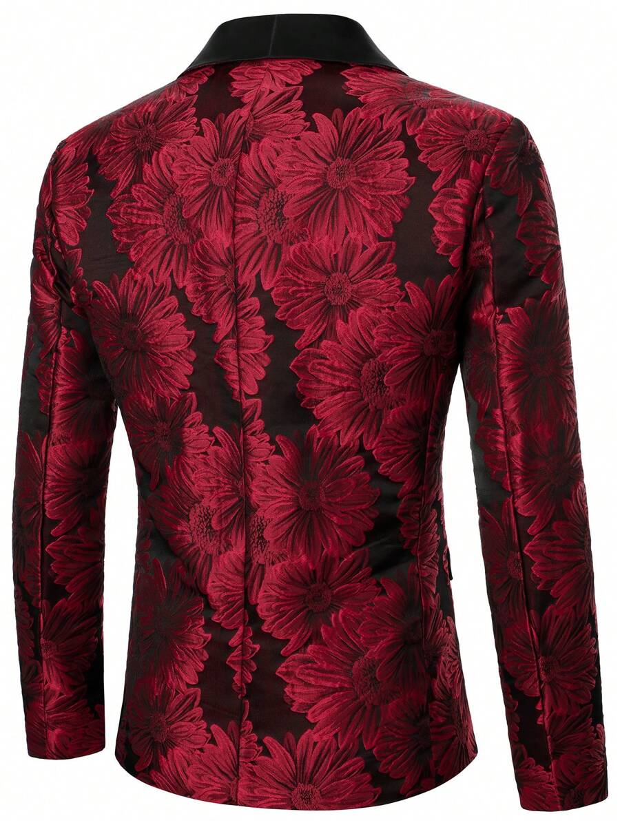 Manfinity AFTRDRK Men's Elegant Red Printed Suit | SHEIN USA
