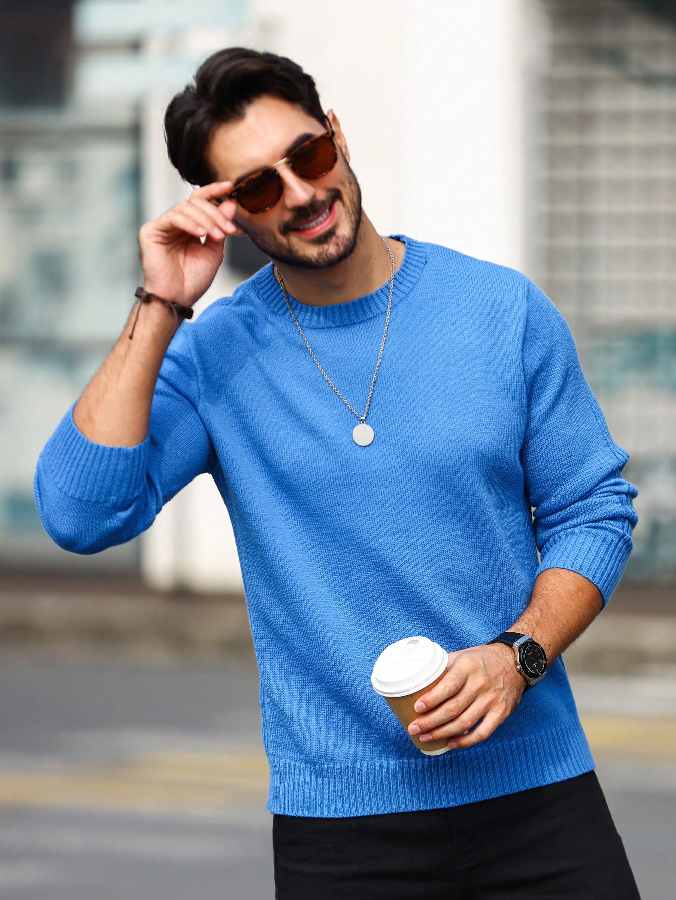 Manfinity Homme Solid Color Men's Sweater | SHEIN USA