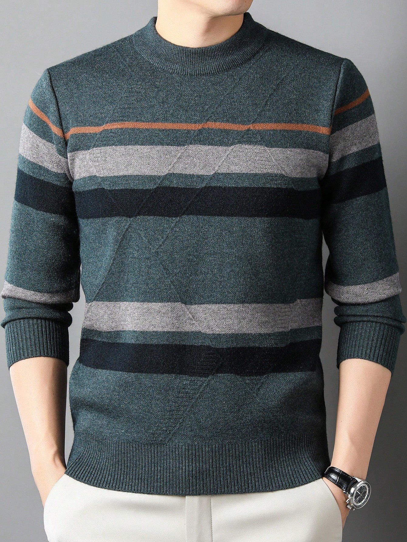 Men's Long Sleeve Striped Sweater | SHEIN USA