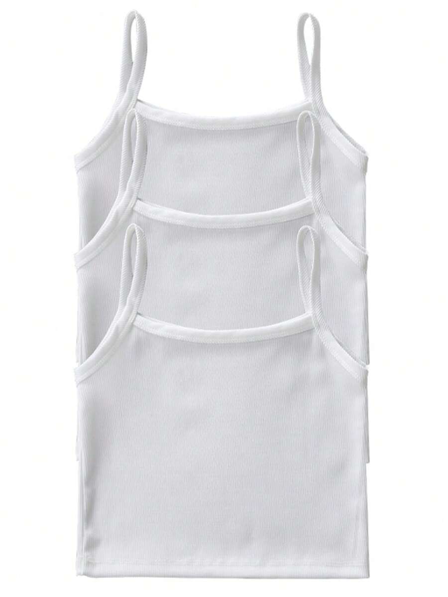 Conjunto de Camisole Básico em Cores Sólidas para Garota Tween - Pack ...