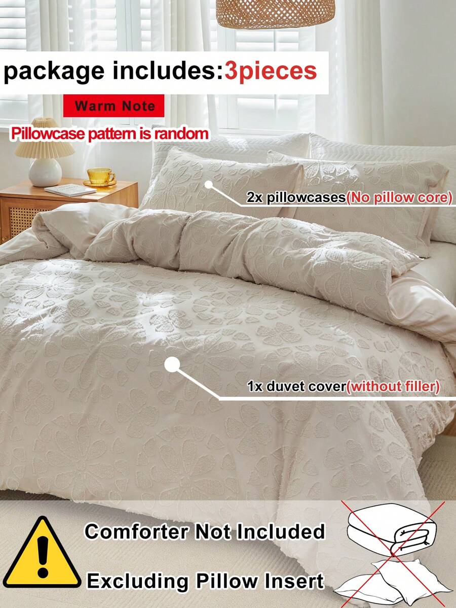 Floral Textured Duvet Cover Set Without Filler | SHEIN USA