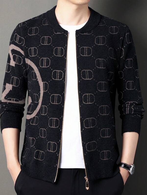 Men's Full-print Zip-up Cardigan | SHEIN