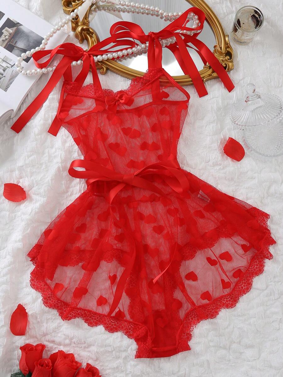 Classic Sexy 2pcs/set See-through Mesh Bodysuit And Waist Belt Sexy Lingerie | SHEIN USA