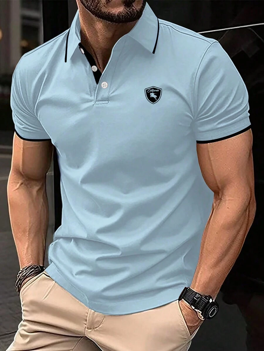 Manfinity Mode Men's Color-block Polo Shirt | SHEIN USA