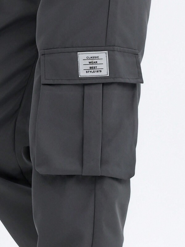 Teenage Boys' Cargo Pants With Patch Design | SHEIN USA