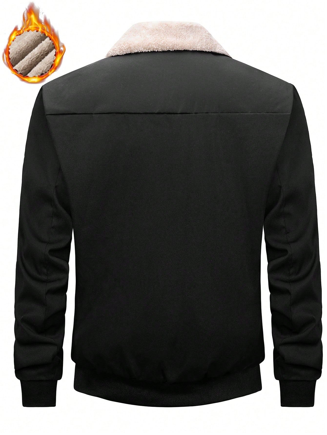 Manfinity Homme Men's Black Fleece Lined Zipper Jacket | SHEIN USA