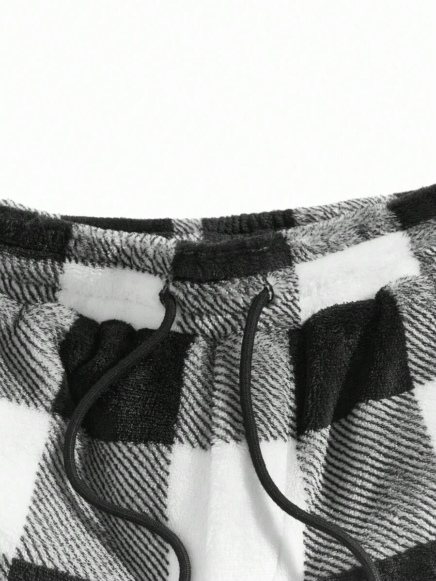 Manfinity ModaGents Men's Plaid Knitted Straight Leg Joggers Long ...