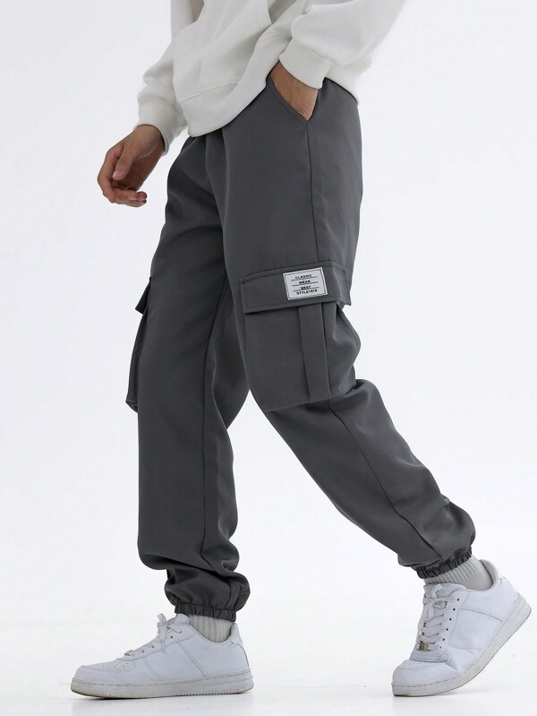 Teenage Boys' Cargo Pants With Patch Design | SHEIN USA