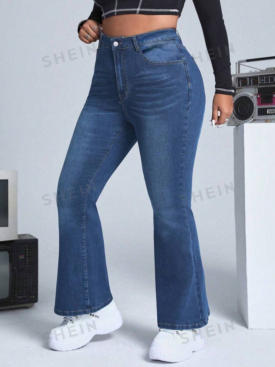 SHEIN ICON Plus Flare Leg Jeans | SHEIN USA