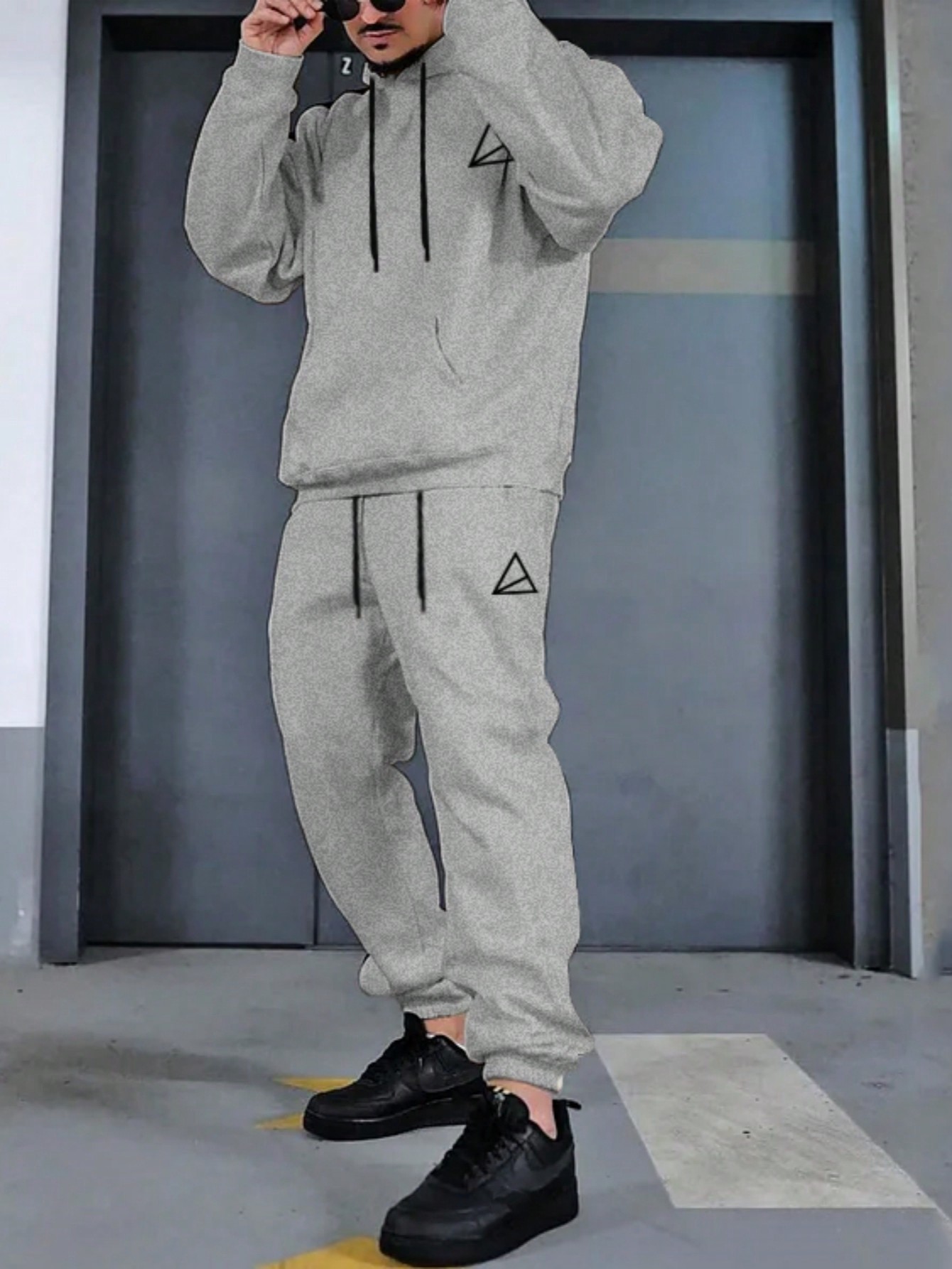 Manfinity Hypemode Men's Drawstring Casual Sweatshirt And Joggers Set | SHEIN USA